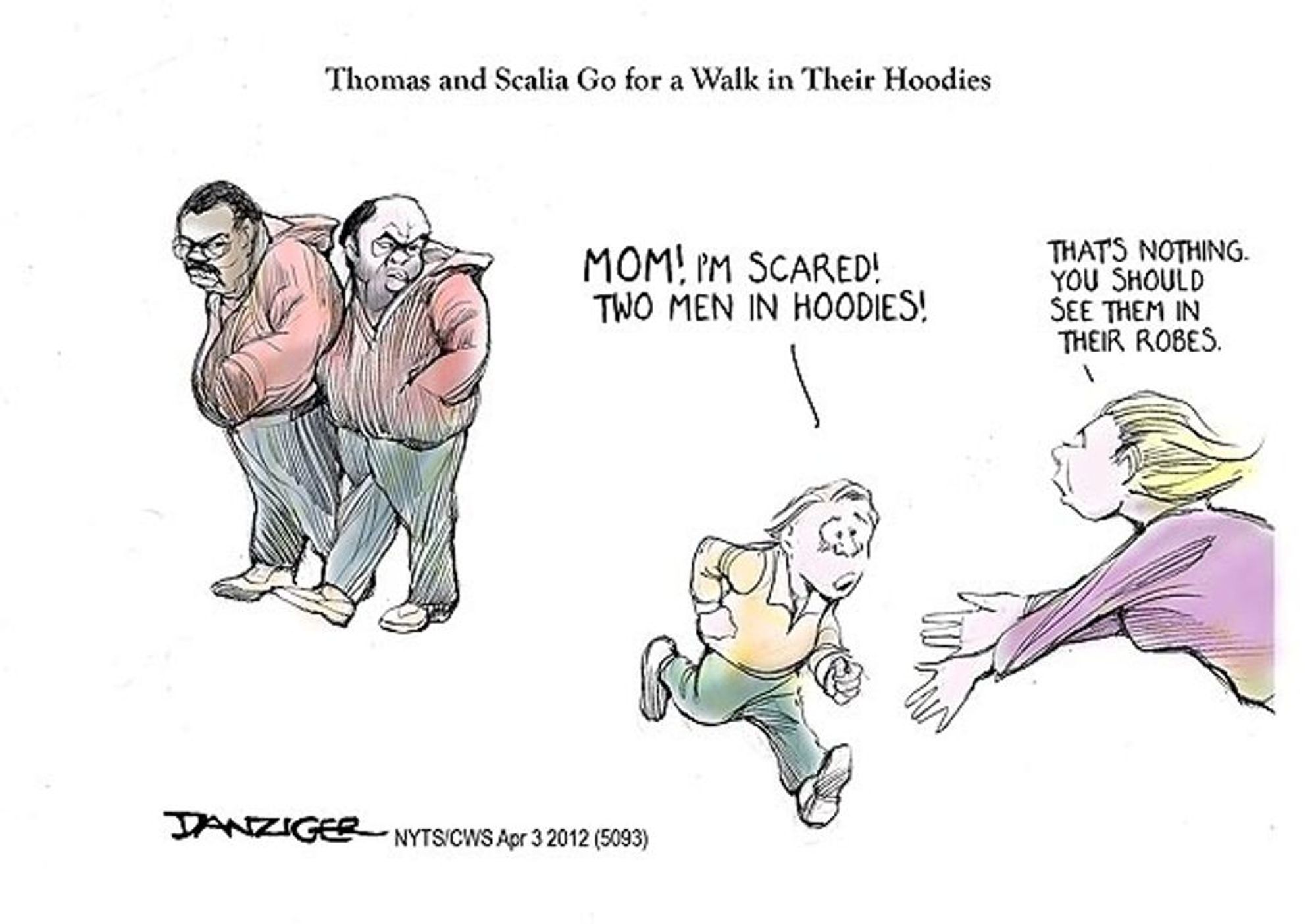 Thomas And Scalia Go For A Walk In Their Hoodies - National Memo